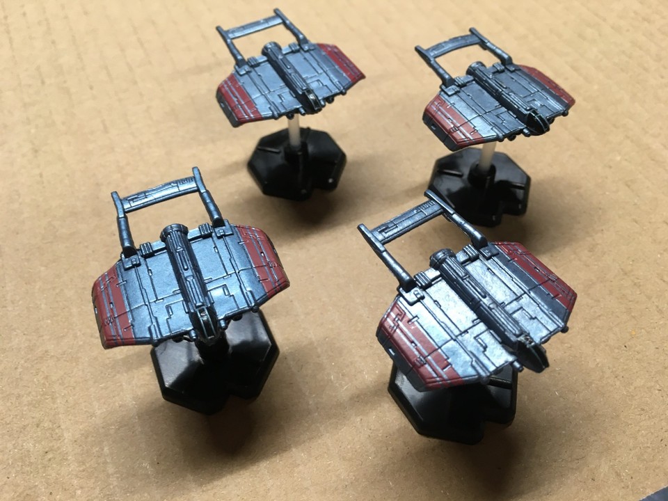 STAR WARS STARSHIP BATTLES CLOAKSHAPE FIGHTERS (4) MINIATURES GAME ...