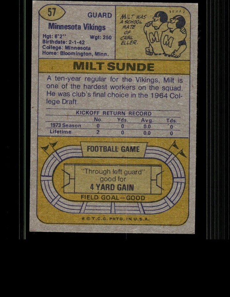 MILT SUNDE Card #57 BFU1R1S4P016 FREE SHIPPING | eBay