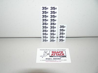 (25) SNACK VENDING MACHINE 35 / 30 CENTS PRICE LABELS / Free Ship! | eBay