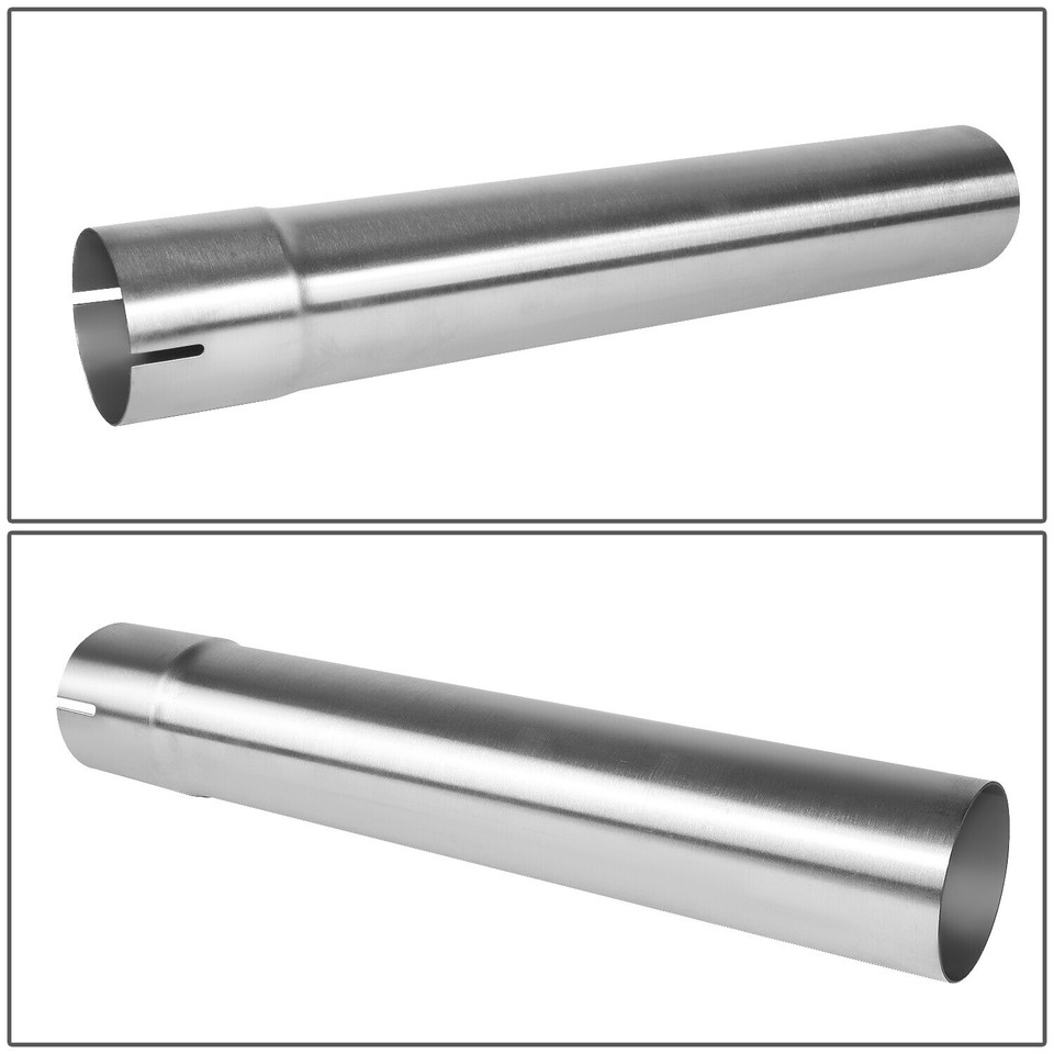 2.5" Inch OD Custom 18" Long Polished Stainless Steel Straight Exhaust ...