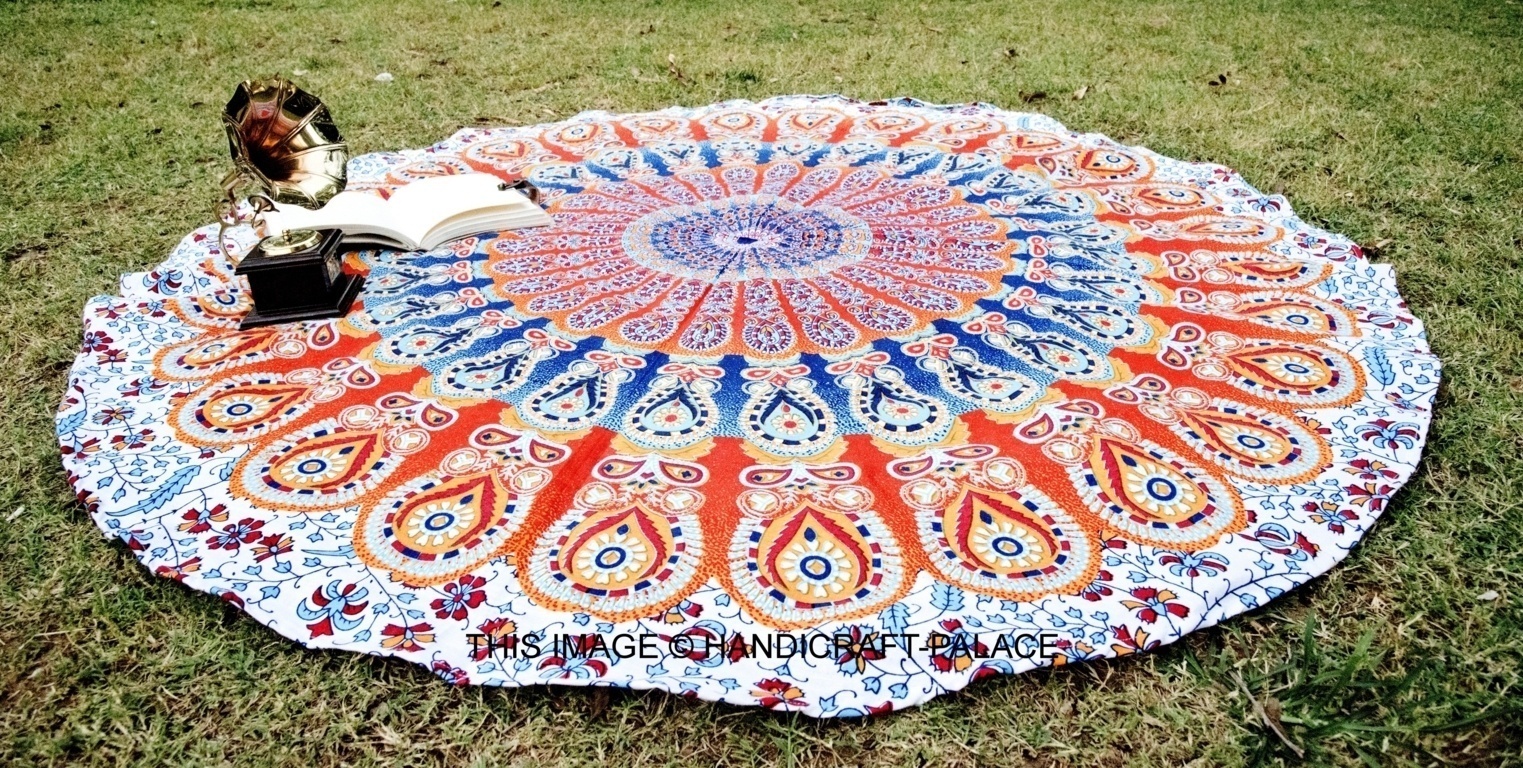 Round Mandala Indian Bohemian mandala Tapestry Beach Picnic Throw ...