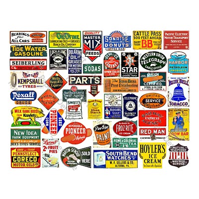 650 Model Railroad Sign Stickers, HUGE SET, 12 Sheets, Miniatures ...