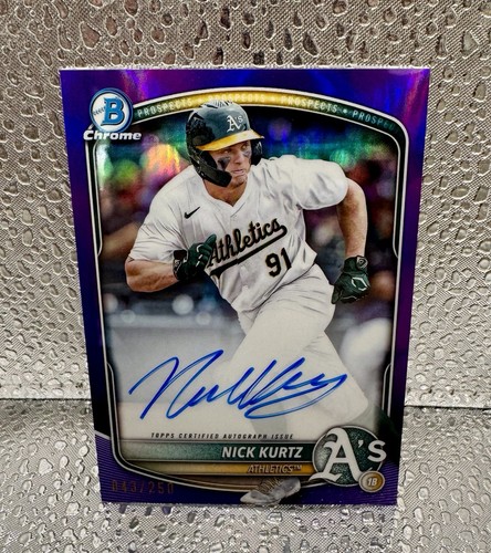 2025 Bowman Chrome Nick Kurtz /250 Purple Autograph! Clean! | eBay