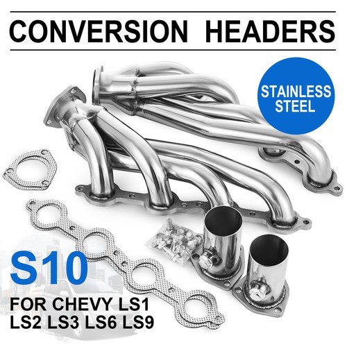 Set LS Swap Exhaust Headers For Chevy LS1 LS2 LS3 LS6 LS9 S10 SUV Truck ...