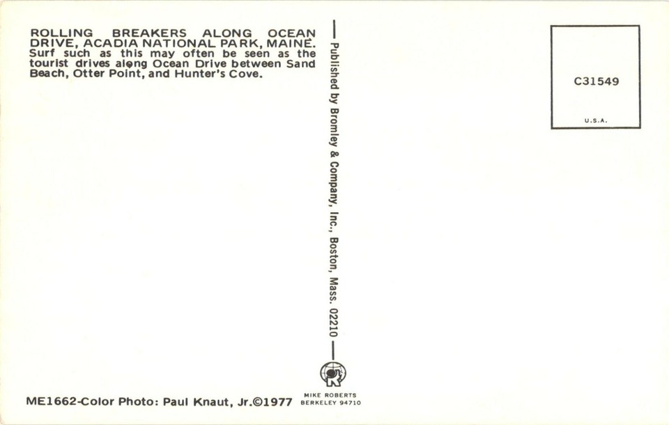 Rolling Breakers Along Ocean Drive, Acadia National Park, Maine ...