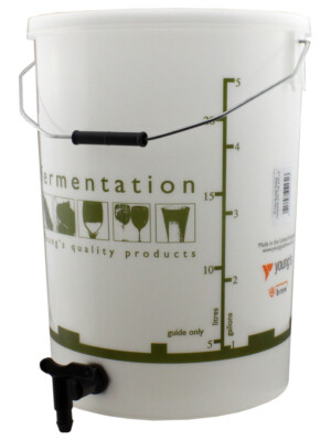Youngs 25L Beer Wine Cider Fermenting Vessel Fermentation Bin Bucket ...