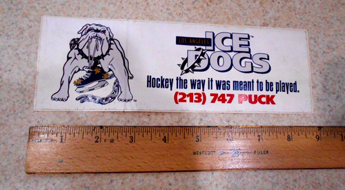 IHL Los Angeles Ice Dogs Vintage Defunct Team Logo Hockey Bumper ...