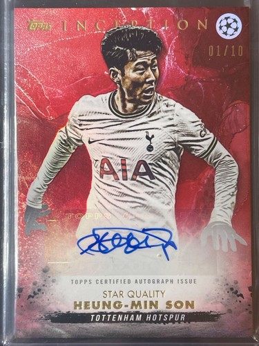 Heung Min Son 2022-23 Topps Inception UCL Red Star Quality Auto 1/10 ≈1 ...