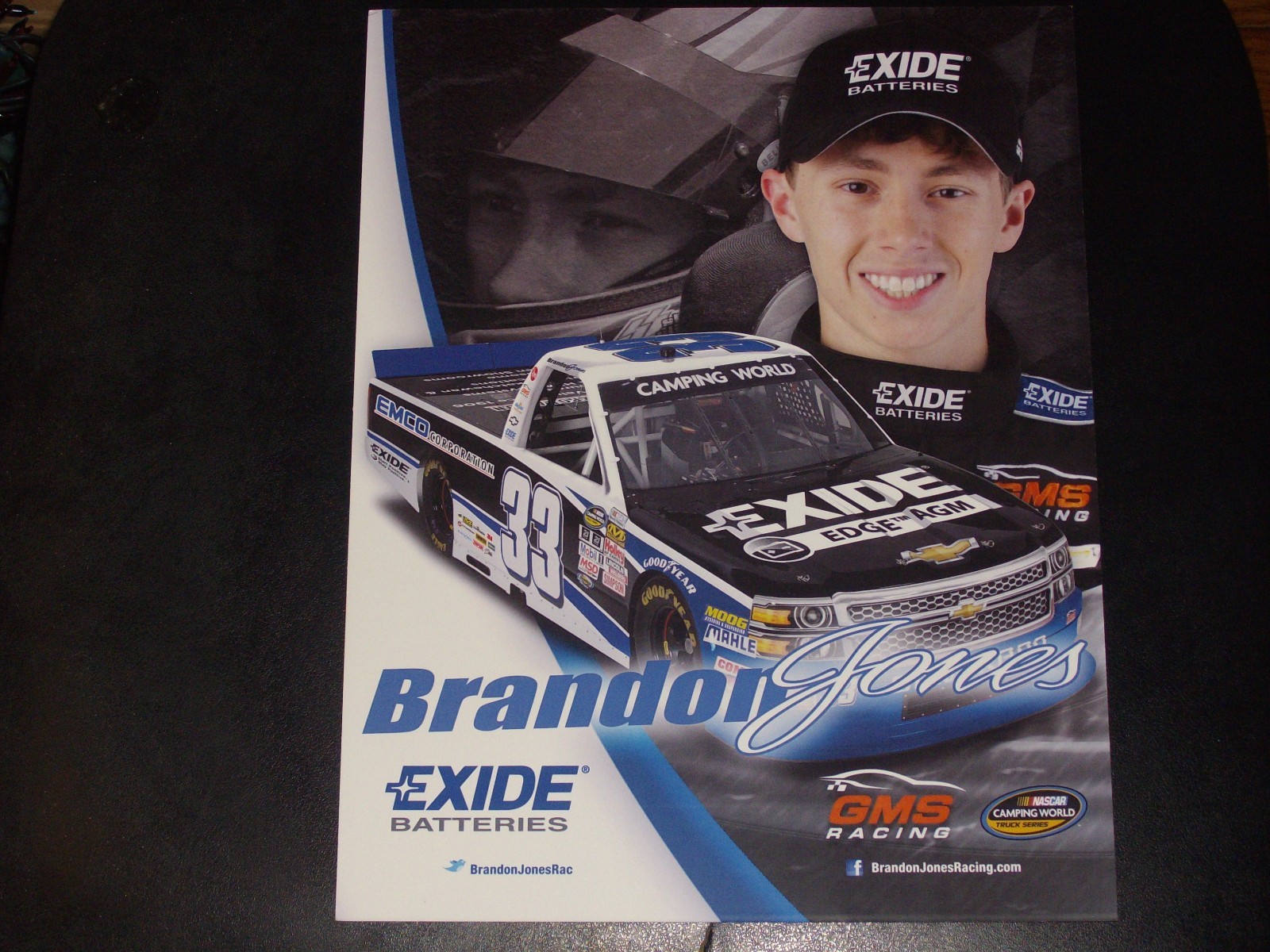 2015 BRANDON JONES #33 EXIDE BATTERIES NASCAR POSTCARD | eBay