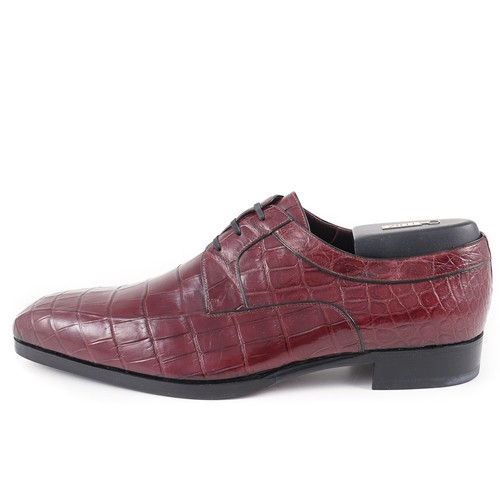 Zilli Burgundy Genuine Crocodile Leather Derby US 13 (Eu 46) Dress ...
