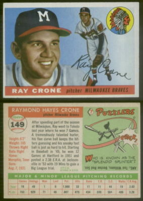 (7787) 1955 Topps 149 Ray Crone Braves-EX | eBay