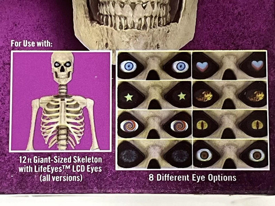 12 ft Skeleton Skelly LifeEyes LCD Eyes Conversion Kit Home Accents ...
