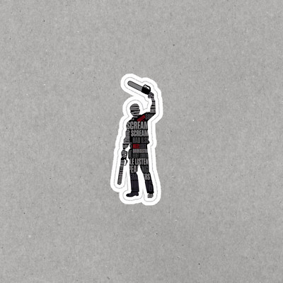 Evil Dead Ash Williams Boomstick Groovy Typography Sticker #5683 | eBay