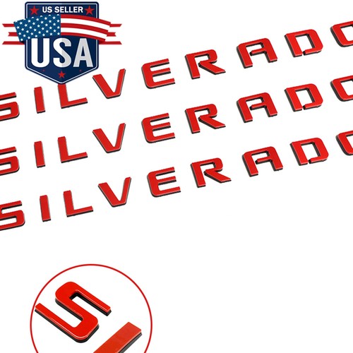 Fit Chevrolet Silverado 1500 3D Red & Black LTZ Emblem Tailgate Letters ...