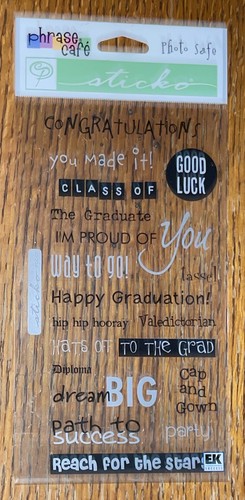 Sticko Phrase Cafe Congratulations U Made It! Class Of__Graduation ...