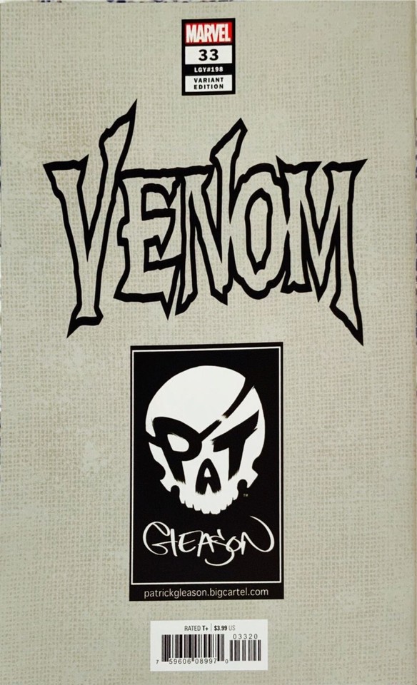 Venom #33 Patrick Gleason Secret White Webhead Variant SIGNED W/COA NM ...
