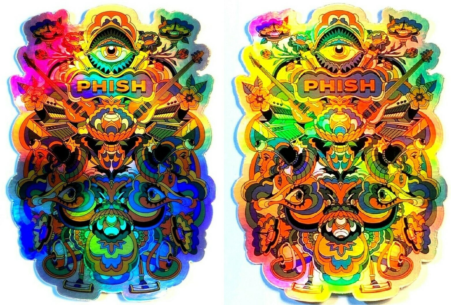 Phish Visionary Holographic Refraction [Sticker Lot of 2] Logo Emblem ...