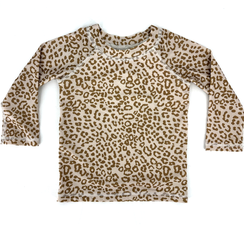 Kate Quinn LONG SLEEVE RASH GUARD TEE | Brown Leopard | SWIM 18-24 ...