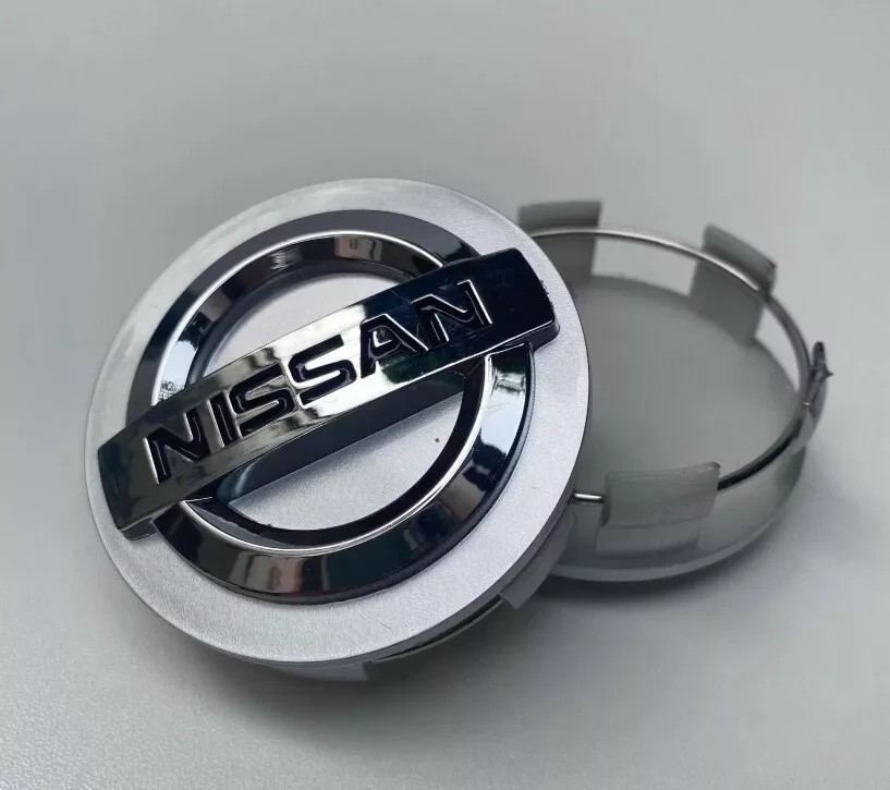 x4 Silver/Black 54mm Plastic Nissan Centre Wheel Alloy Caps Cheapest on ...