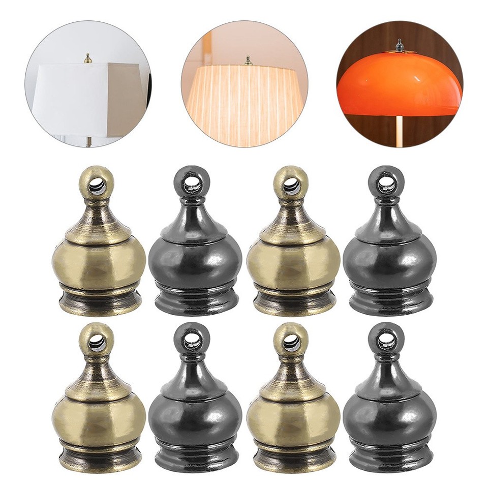 8pcs Light Screw Cap Lamp Shade Holder Harp Solid Lamp Shade Finial ...