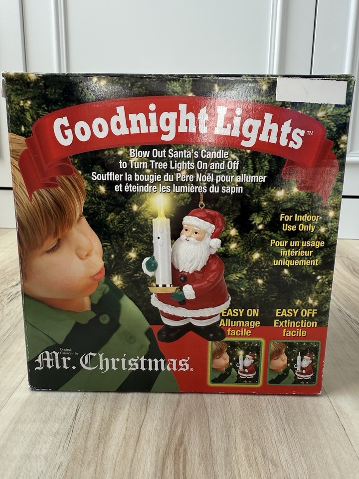 Mr Christmas Goodnight Lights Blow Out Santa's Candle To Turn Tree ...