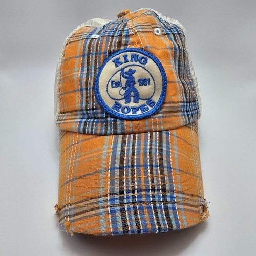 Vintage Unisex King Ropes Est.1961 Embroidered Hat Distressed Plaid Trucker Cap | eBay