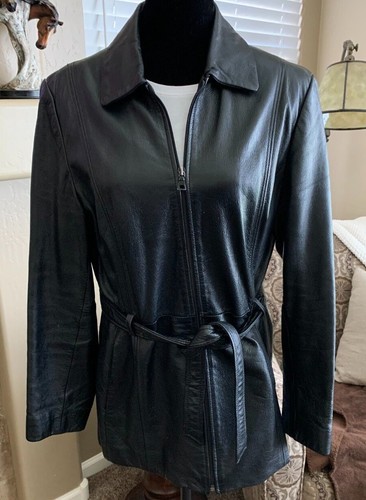 Women's Outbrook Brand Leather Button Up Jacket - Size Medium | eBay