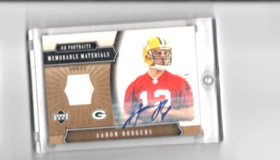 2005 Upper Deck Portraits Aaron Rodgers Rookie Patch Auto RPA SSP /15 ...