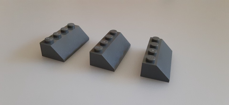 Lego Parts - Slope 45 2x4 (#3037) - Dark Bluish Gray - (3) | eBay
