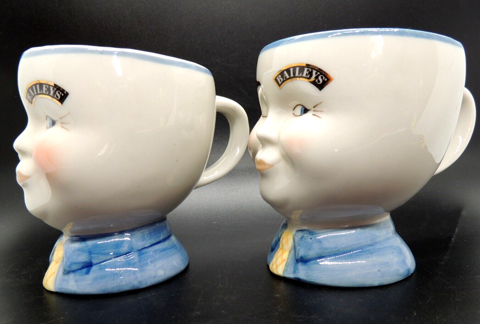 2 BAILEY'S Irish Cream Winking Face Yum Mugs 1997 Limited Edition Shirt ...