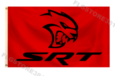 Srt Flag Banner 3X5ft Dodge Challenger Charger Srt Hellcat Logo Wall ...