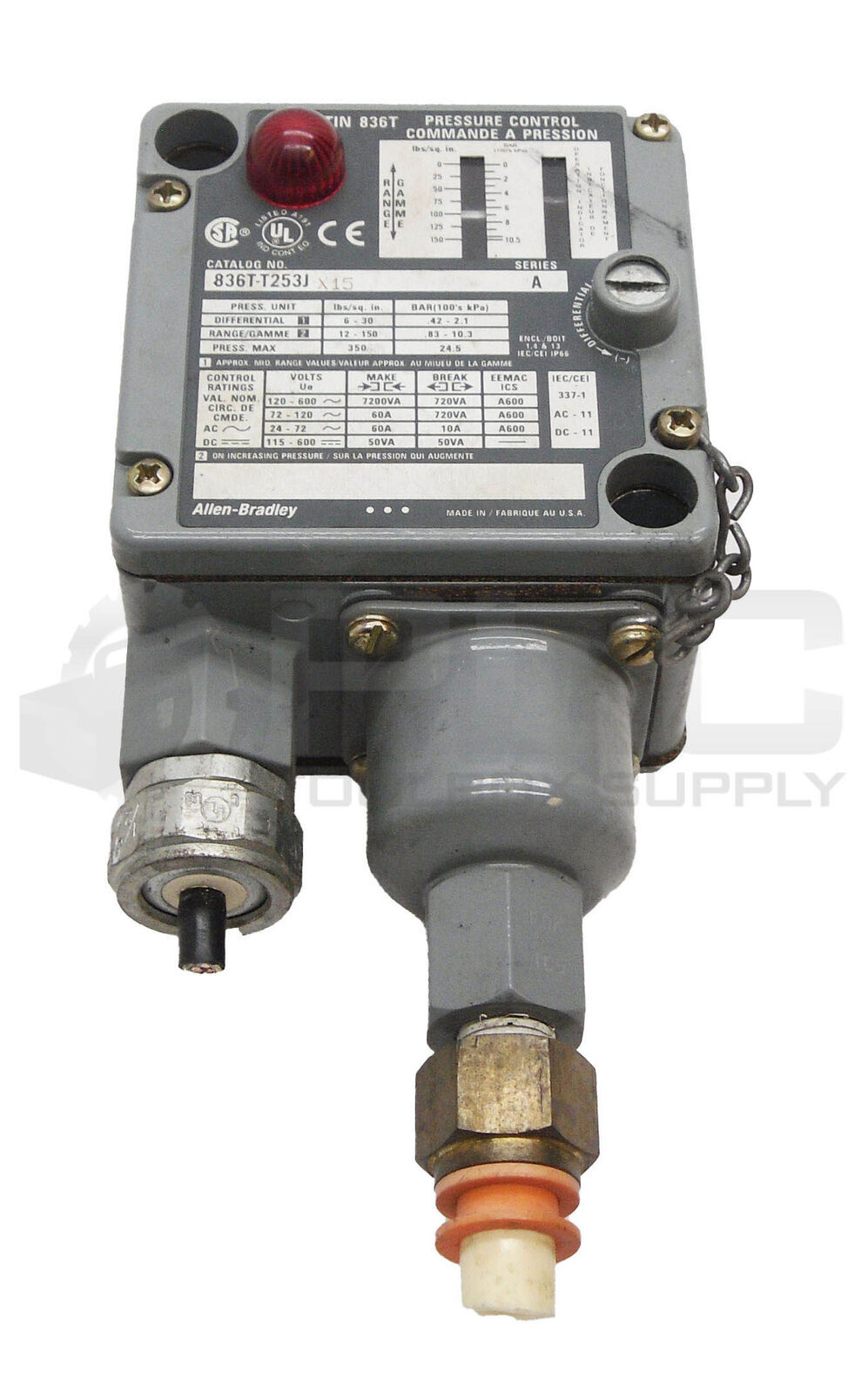 ALLEN BRADLEY 836T-T253JX15 SER A BUL. 836T PRESSURE CONTROL | eBay