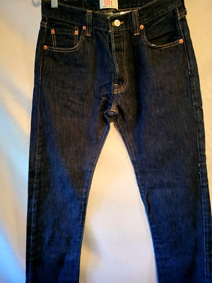 Levi's Men's 501 Button Fly Jeans (30 x 32) Original Straight Fit Dark ...