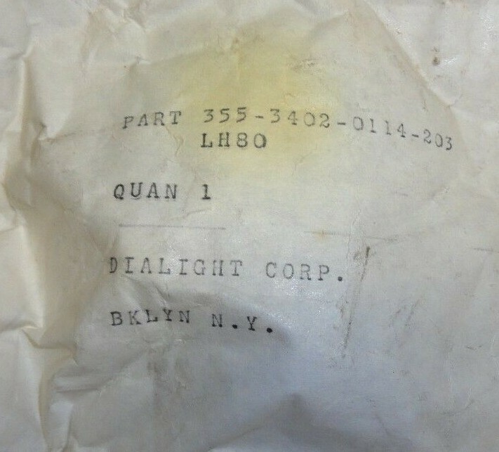 Vintage BLUE Panel Lamp/Light, dash gauge 1" DIALCO mint in unopened ...