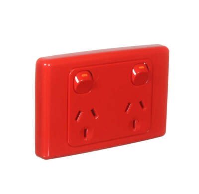 Clipsal by Schneider Electric CLIPSAL 2025-RD | 10Amp RED Double Power ...