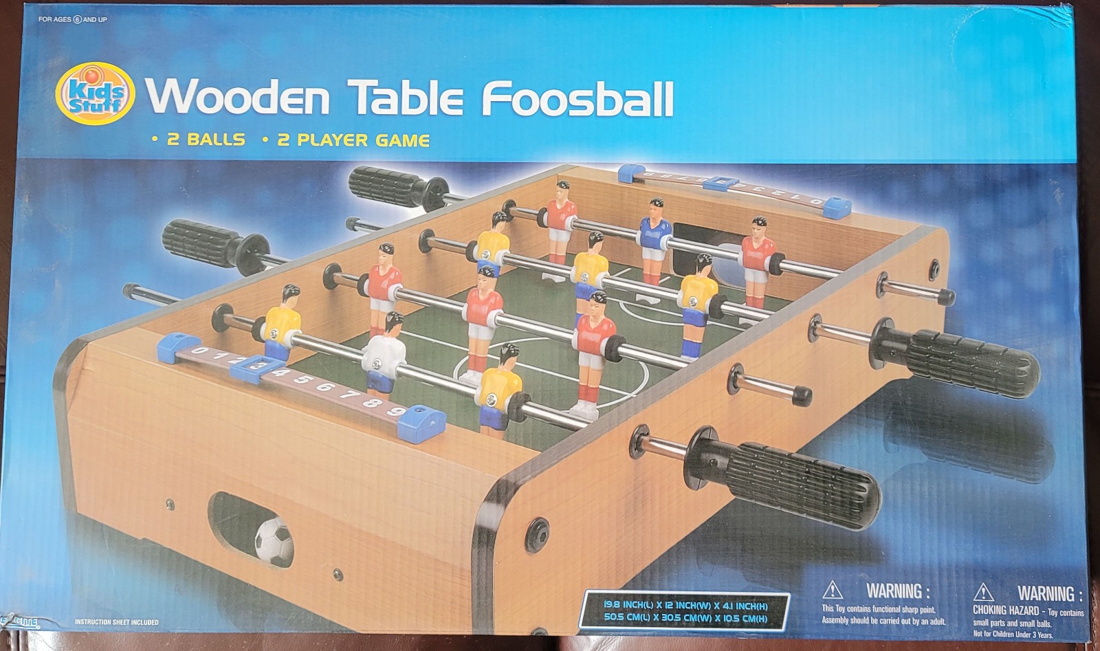 Foosball Table, Wooden Soccer Game Tabletop, Mini Indoor Table Soccer ...