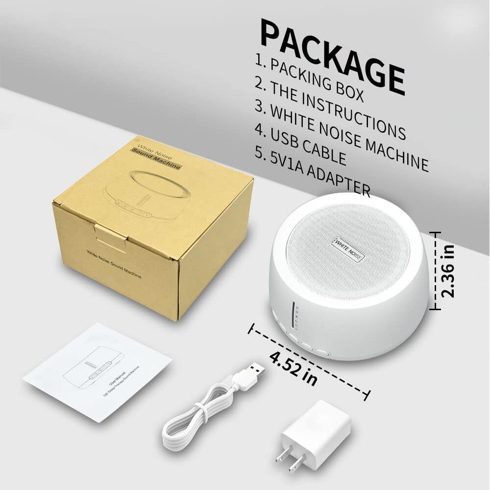 White Noise Machine Sound Sleep Aid Therapy Helper 30 Relaxing Sounds ...