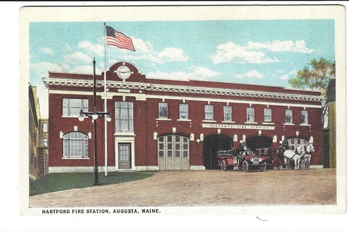 POSTCARD FIRE STATION HARTFORD FIRE STATION AUGUSTA MAINE | eBay