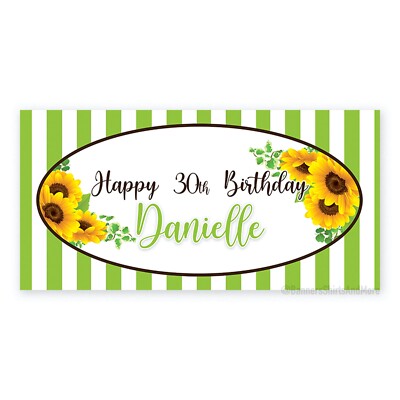 Sunflower Theme Party Personalized Birthday Banner, Sunflower Party ...