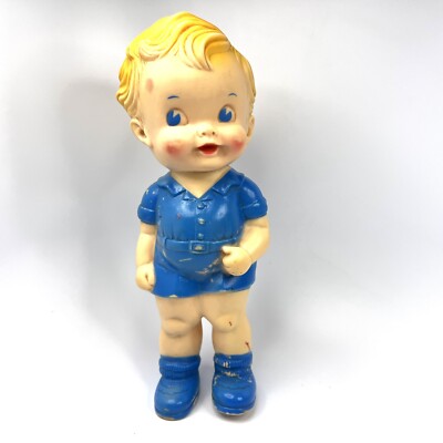 1950s Vintage THE SUN RUBBER CO Ruth E Newton 8" Chunky BOY BLUE EYES ...
