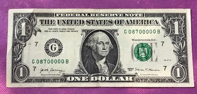 2017 DOLLAR BILL SIX ZEROS G 087 00000 B | eBay
