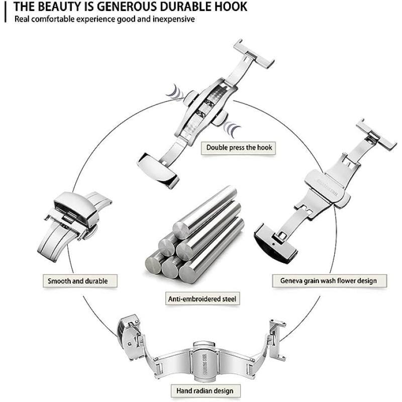 Stainless Steel Deployment Clasp Buckle Fasten Watchband Clasp ...