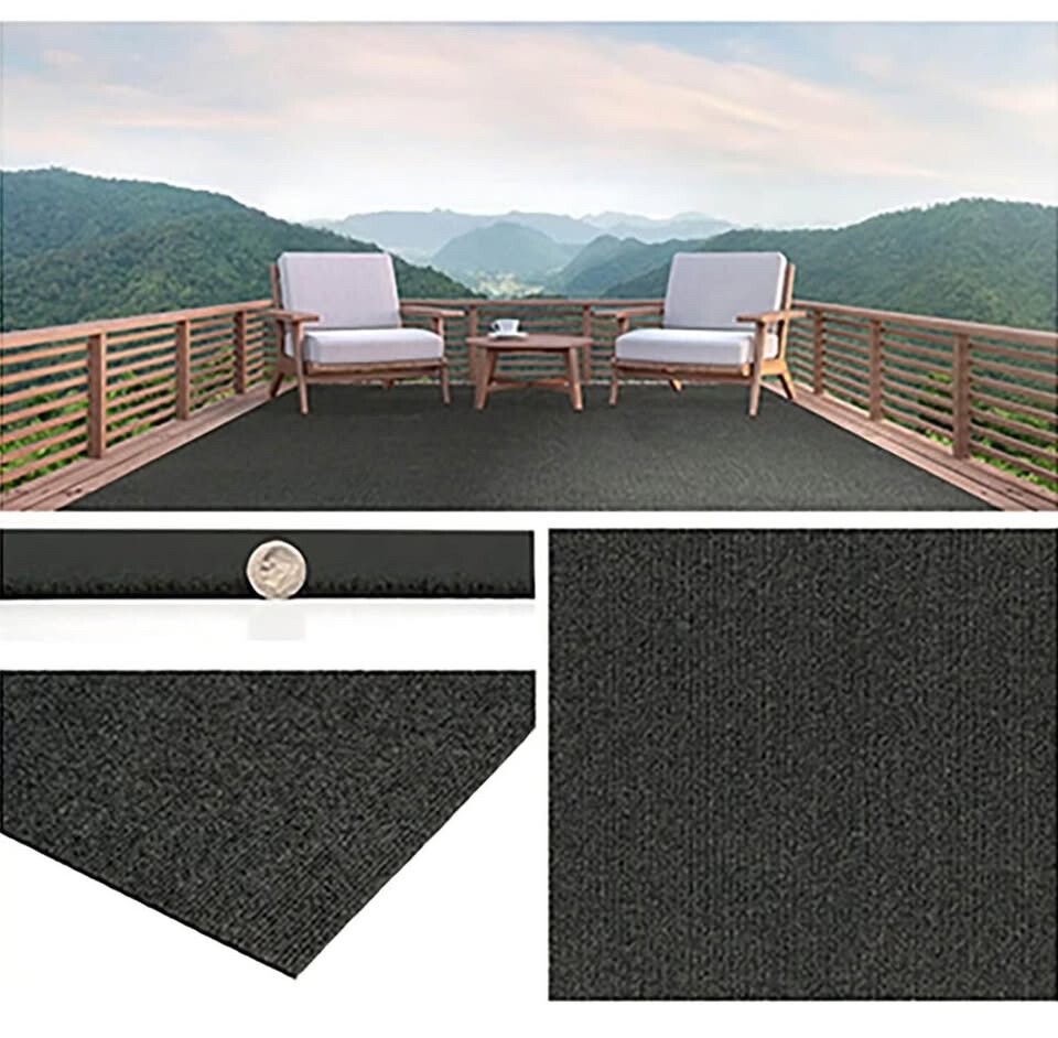 12x30 indoor outdoor rectangular black area rug | eBay