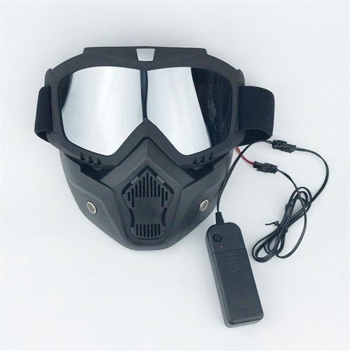 LED Luminous Half Face Mask DJ Cosplay Helmet Halloween Party Props ...