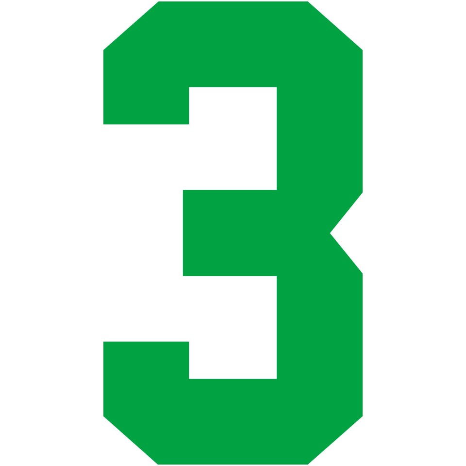 Varsity Number 3 Decal Sticker Vinyl Window College Athletic Letters ...