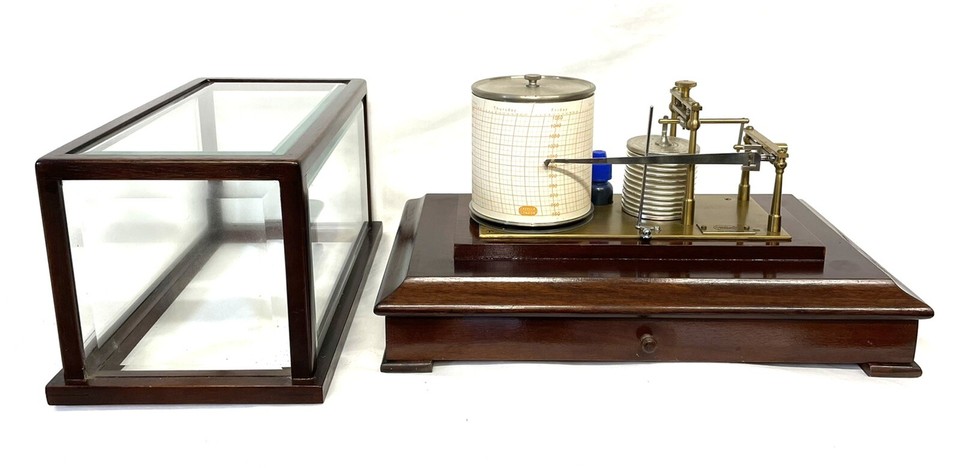 English CASELLA LONDON Mahogany Barograph with Chart Drawer & GLUCK ...