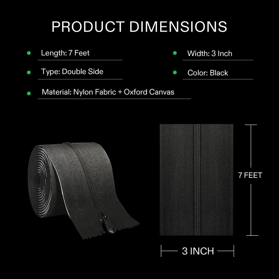 VIVOSUN 3"x7ft Heavy Duty Double-Stick Zipper Indoor Tent Zipper Peel ...