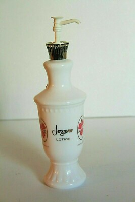 Vintage Rare Collectible Jergens Lotion Milk Glass Pink Roses Bottle Sz ...