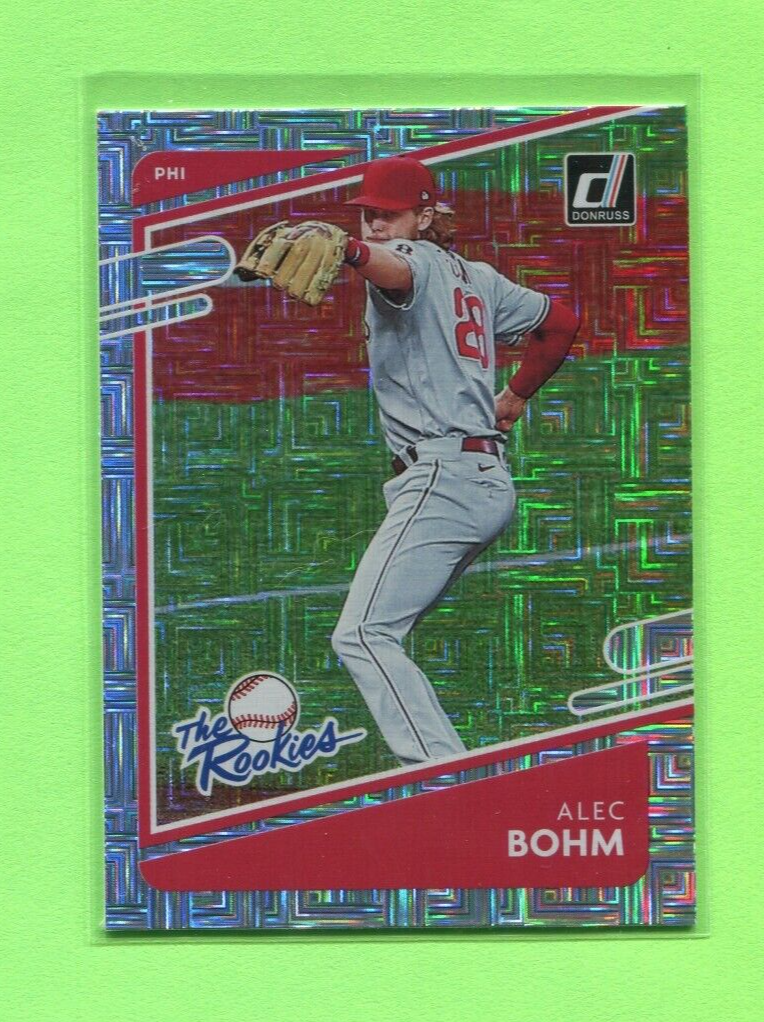 ALEC BOHM PHILADELPHIA PHILLIES 2021 PANINI DONRUSS THE ROOKIES VECTOR ...