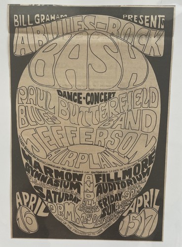 1966 Paul Butterfield, Jefferson Airplane, Blues- Rock Bash, BG-3 ...